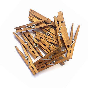 LWR CRAFTS Wooden Large Clothespins 3-5/16" 8.4cm 30 Pieces Per Pack (Jacobean)