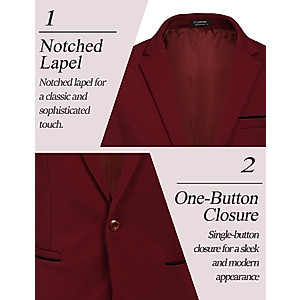 COOFANDY Men Suit Jacket Linen Slim Fit Sport Coat Business Fashion Daily Blazer Wine Red