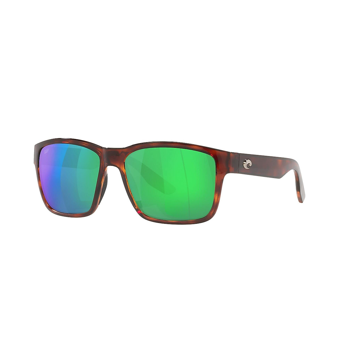 Costa Del Mar Mens Paunch Square Sunglasses, Tortoise/Polarized Green Mirrored 580P, 57 mm