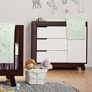 Babyletto Hudson 3-Drawer Changer Dresser with Removable Changing Tray in Espresso and White, Greenguard Gold Certified