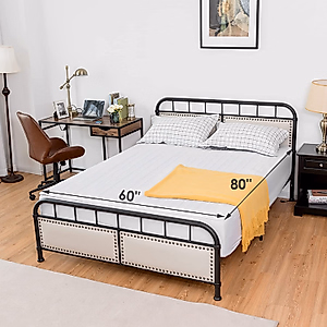 Hysache Heated Mattress Pad, 80" x 60" Electric Mattress Pad with 8 Heat Levels, 4 Timings, Overheating Protection, Detachable Controller, UL & ETL Approved, Machine-Washable Mattress