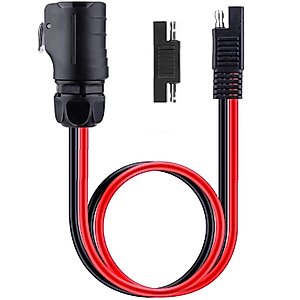 SolarEnz Camper Plug Adapter 2 Pin Power Industrial Circular to SAE Adapter Solar Cable Solar Panels for RV,Forrest River RV with Solar Plug Outlet Suitcase LP-20 Waterproof Solar Panel Connector
