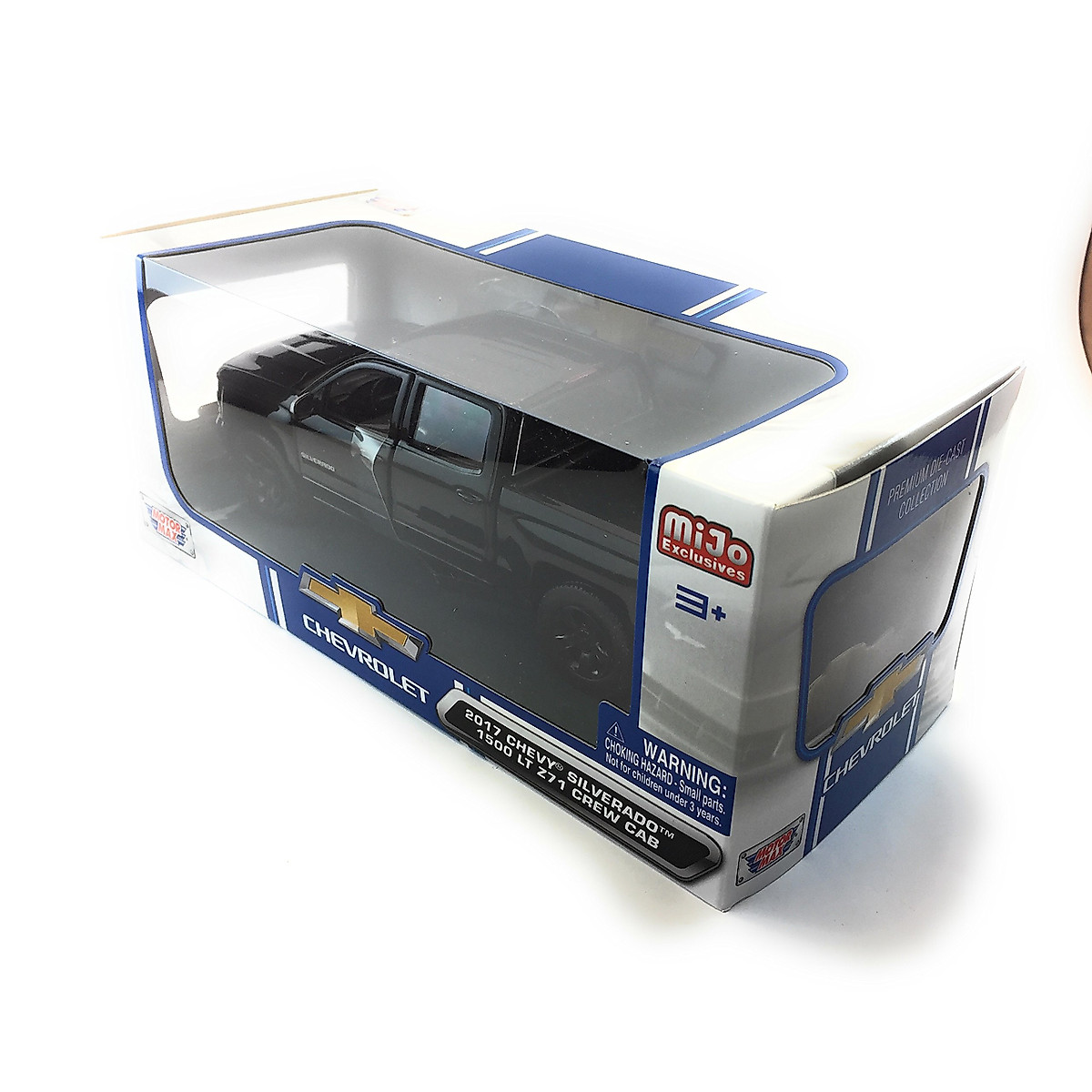 Motor Max 1:24 Scale 2017 Black Chevy Silverado 1500 LT Z71 Crew Cab Diecast truck