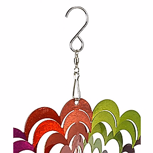 Dawhud Direct Rainbow Spiral Kinetic Wind Spinner for Yard and Garden Wind Spinner Outdoor Metal Large Hanging Rainbow Decor 3D Garden Art Wind Sculpture Spinners Kinetic Art Lawn Ornaments
