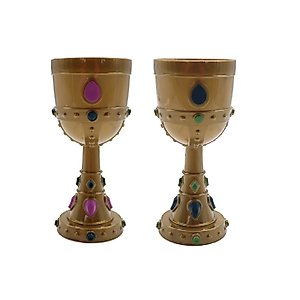 OTC - Medieval style Jeweled Goblet King Queen Pirate Halloween (Colors May Vary) (2-Pack)
