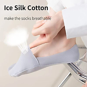 FORJMMP 10/20 Pairs No Show Socks for Women Non-slip Low Cut Liner Socks Invisible Ice Silk Socks (10 Pairs)
