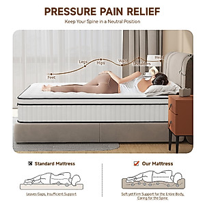 HEMERA Full Mattress, 10 Inch Hybrid Mattress in a Box, Individually Pocket Springs Bed Mattress, Full Size Mattress CertiPUR-US Certified, Pressure Relief & Supportive, Medium Firm, 75"*54"