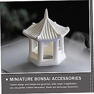 NOLITOY 3pcs Hexagonal Gazebo Ornaments Aquarium Decorations Zen Garden Decoration Fish Tank Mini Pagoda Miniature Pagoda Tabletop Accessories Mini Pavilion Ornament Ceramics Display White