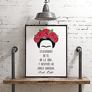 ‘Enamorate De Ti’ Frida Kahlo Quote Wall Art | Modern 8x10 UNFRAMED Print | Spanish, Bohemian, Positive, Inspirational, Typography, Motivational Home Decor