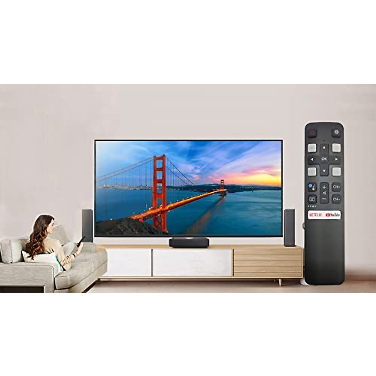 LMZMYTX Replacement Remote TCL RC802V for TCL tv fit for Remote Control TCL for Smart tv