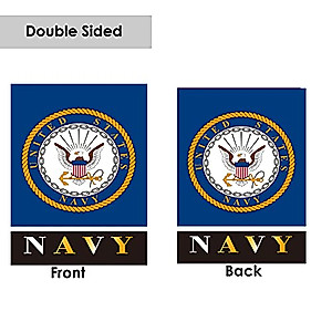 US Navy Military Garden Flags 12x18 Double Sided- United States USN Navy Memorial Small Flag Yard Banner for US Navy Naval