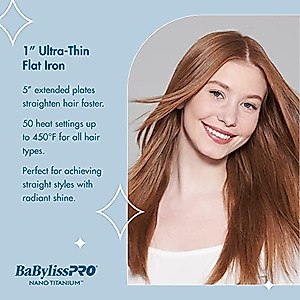 BabylissPRO Nano Titanium 1" Titanium-Plated Ultra-Thin Straightening