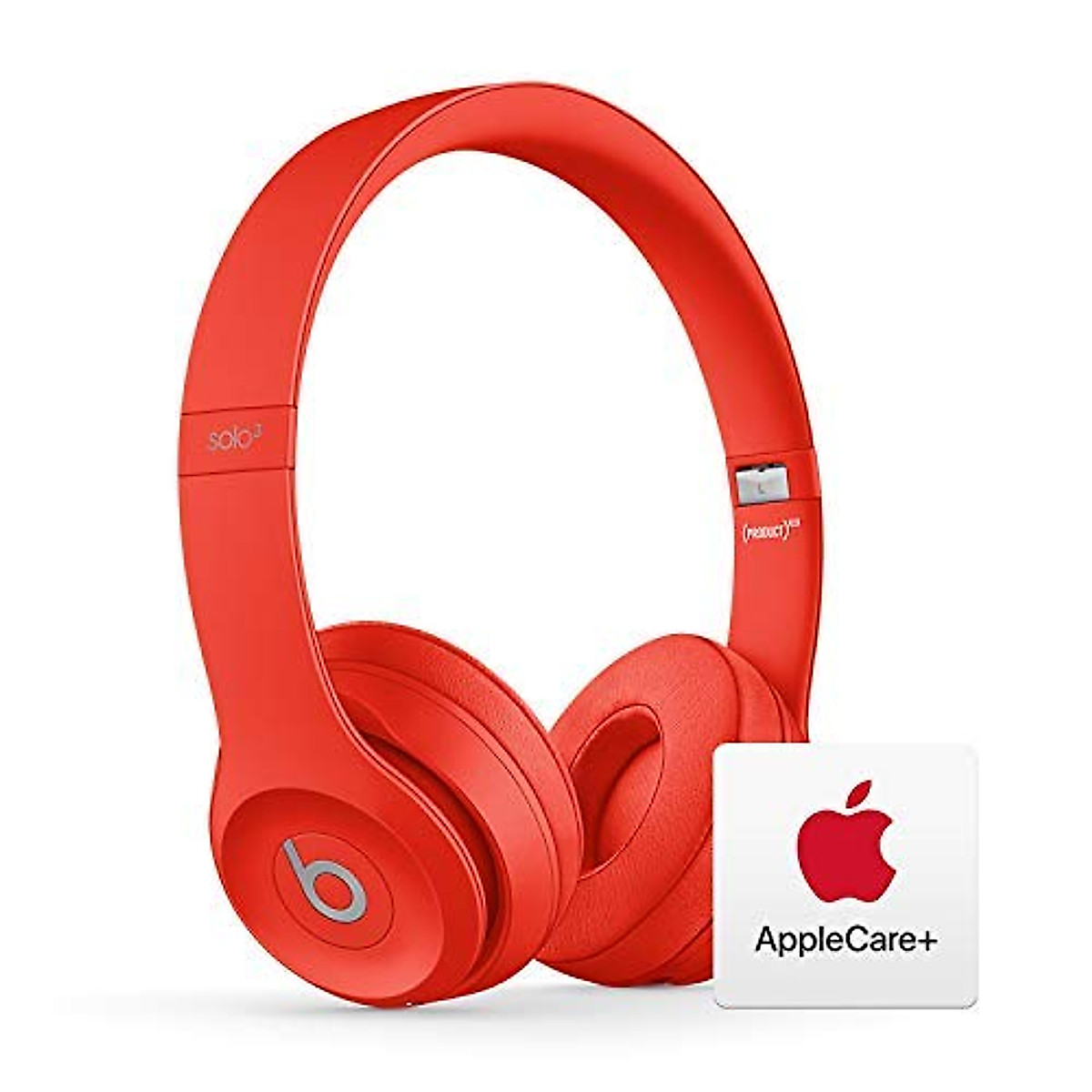 Beats Solo³ Wireless On-Ear Headphones - Apple W1 Chip - Red with AppleCare+ Bundle