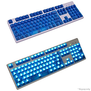 MOHALIKO 104 PBT Keycaps Set, Universal Stylish Clear Mechanical Keyboard Key Caps Replacement for Mechanical Gaming Keyboard Clear