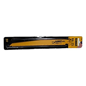 DEWALT Reciprocating Saw Blades, Tapered Back, Bi-Metal, 9-Inch 6-TPI, 5-Pack (DW4803)