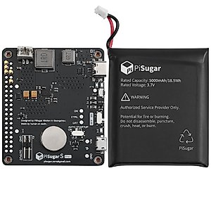 PiSugar S Plus Portable 5000 mAh UPS Lithium Battery Power Module Platform for Every Raspberry Pi 3B/3B+/4B Model Accessories handhold(Not Include Raspberry Pi)