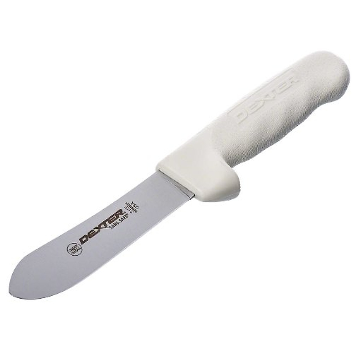 Dexter Russell S125 Sani-Safe (10193) Sliming Knife, 4-1/2", Stain-Free, high-Carbon Steel, Non-Slip, Textured, Polypropylene White Handle, NSF Certified​‌‌‍​​‌‌‌​‍​​‌‌‌​‍​‌​​‌​‍​​‌‌‌‌​‍​​‌‌​‌‍​