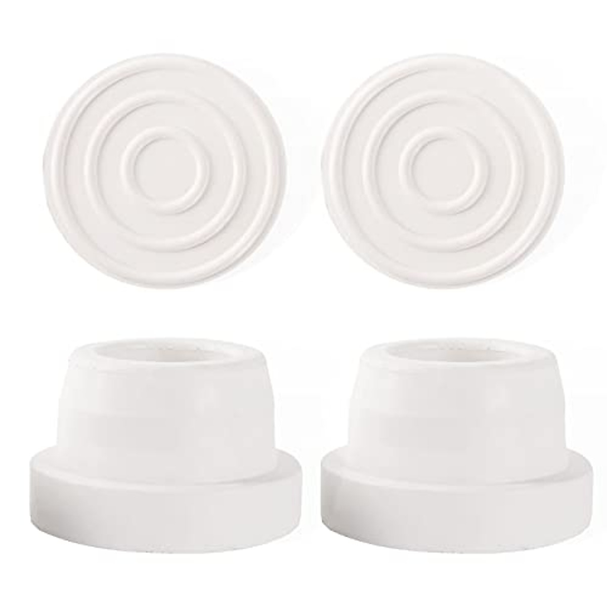 4 Pack Pool Ladder Bumpers for Inground Pool, Steps Inside Plug Caps Fit 1.90in Inner Diameter Ladder Tubing for Protect Swimming Pool Liner, Rubber Ladder Foot Cover, White