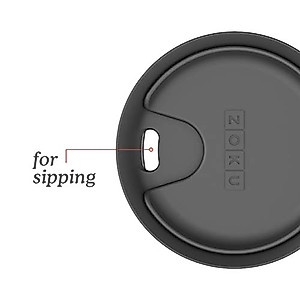 Zoku 12oz Powder Coated Tumbler, White | Premium Stainless Steel and Vacuum Insulated | Special Rotating Lid Designed for Sipping and Straw Use