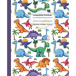 Dinosaur Composition Notebook: Unlined Composition Notebook For Kids, Teens, Girls, Boys, And Students, Lined Paper For Kindergarten Writing