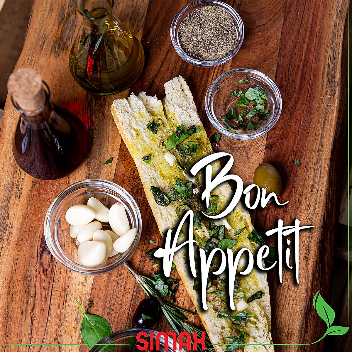 Simax Borosilicate Glass Oil & Vinegar Dispenser Set - 2 x 8 Oz Olive Oil & Vinegar Cruet with Cork Top