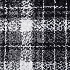 Chalier Womens Winter Plaid Infinity Scarf Warm Tassel Circle Loop Scarves & Knit Fall Scarfs for Women(03 Black+white)