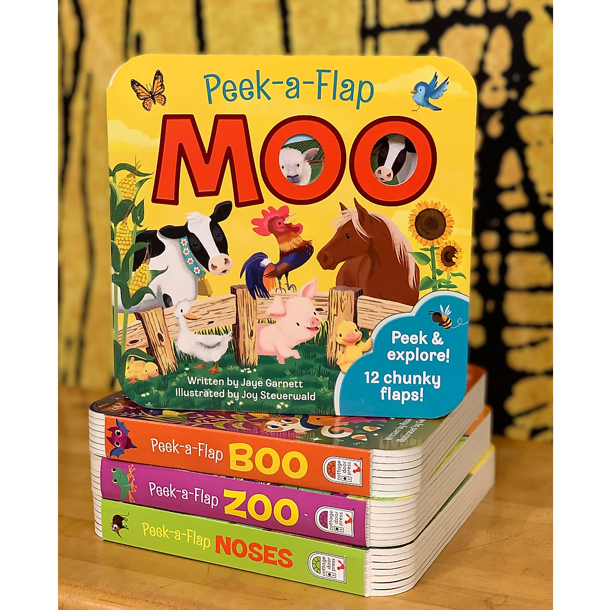 Moo: Peek-a-Flap Children's Board Book