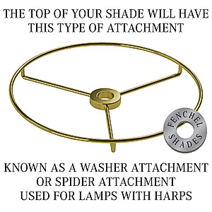 FenchelShades.com Lampshade 7" Top Diameter x 11" Bottom Diameter x 9" Slant Height with Washer (Spider) Attachment for Lamps with a Harp (Linen Celadon)