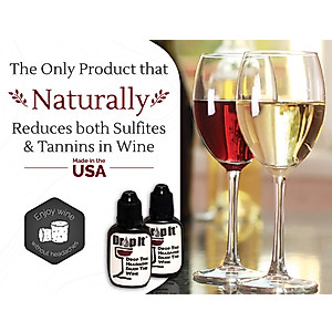 The Original Drop It Wine Drops, 4pk- USA Made Wine Drops That Naturally Reduce Both Wine Sulfites and Tannins- Can Eliminate Wine Headaches, Wine Allergies and Histamines- A Wine Wand Alternative