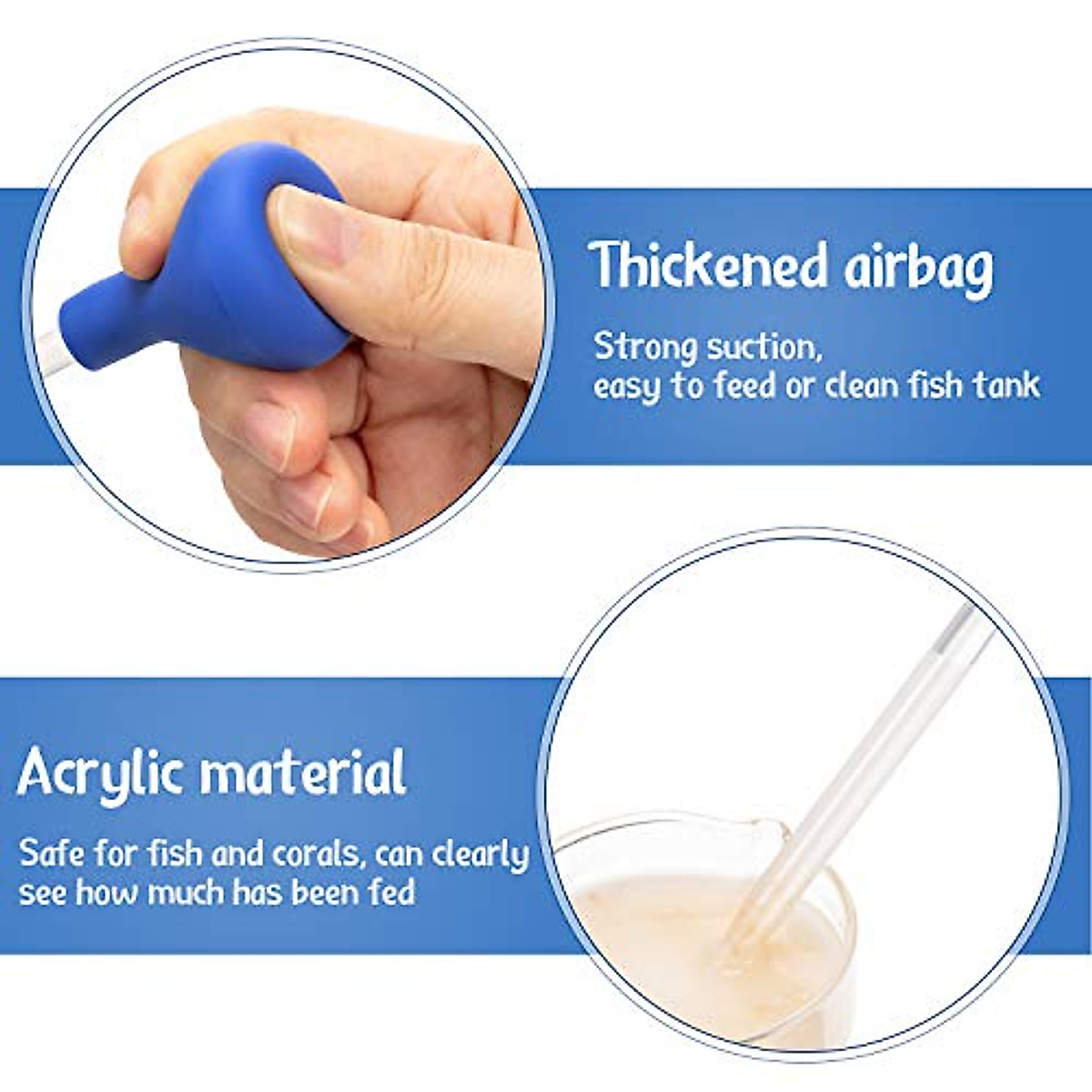 Boao 2 Pieces Long Pipette for Fish Tank Coral Food Feeder Long Syringe Reef Coral Food Spot Feeder Tube for Reef Aquatic Plant Spider Snake Lizard