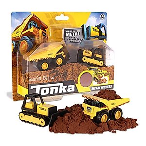 Tonka - Metal Movers Combo Pack - Mighty Dump Truck & Bulldozer, Brown