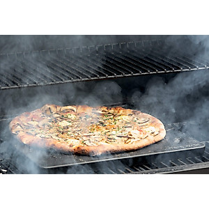 NerdChef Speed Steel - High Performance Pizza Baking Stone | Integrated Backstop & Handles | Heating Fins (13.5" x 14.5" x .90" Thick)