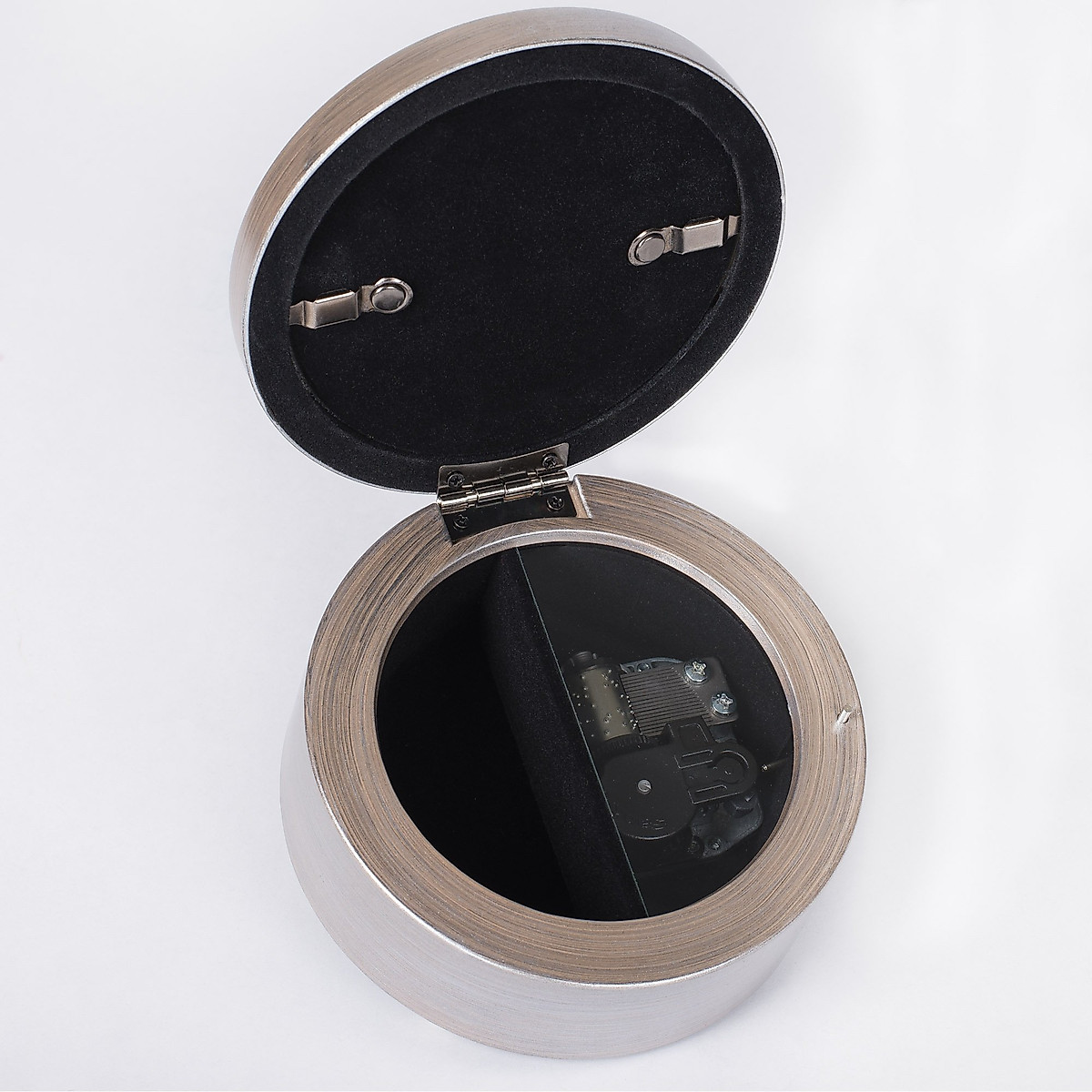 Cottage Garden Love You More Brushed Silvertone Jewelry Music Box Plays Amazing Grace