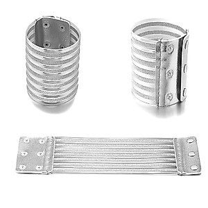 Bluegoog African Choker Collars Necklace,Snap Egypt Punk Gothic Chunky Leather Bib Statement Necklaces for Women(Silver Set)