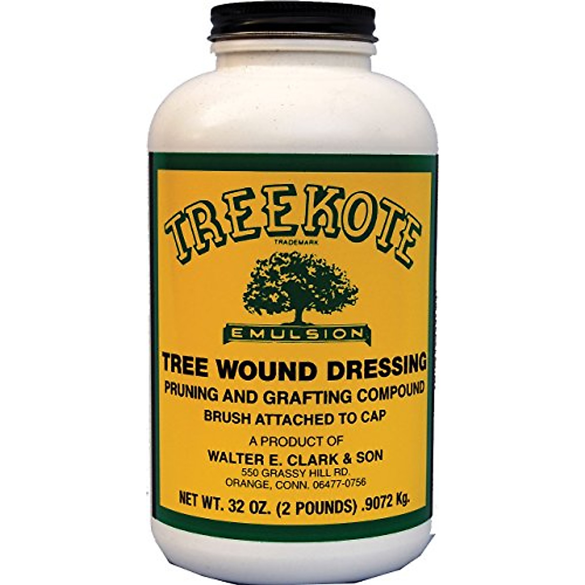 Walter E Clark 00032 Treekote Brushtop Container, 32 Ounce