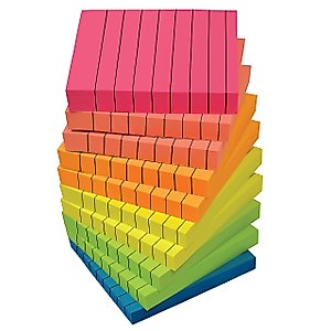 Better Office Products Lined Sticky Notes 3 x 3, 10 Pack, 1,000 Sheets (100/Pad), Self Stick Notes with Lines, Bright Assorted Colors, Post Memos, Strong Adhesive, 10 Pads