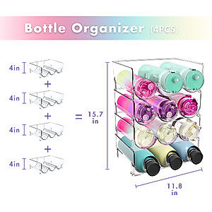 Plastic Stackable Water Bottle Holders Wine and Water Bottle Organizer Cabinet Organization Rack Kitchen Pantry Refrigerator Storage Bins