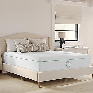 Martha Stewart SleepComplete Queen Mattress in a Box, Medium-Firm Triple-Action Cooling Gel Memory Foam Mattress, Removable Coolweave Jacquard Cover, 12", White