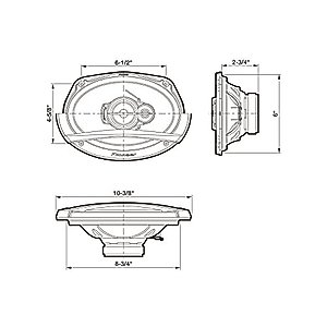 Pioneer TS-A6966 A Series 6" X 9" 420 Watts Max 3-Way Car Speakers Pair with Carbon and Mica Reinforced Injection Molded Polypropylene (IMPP) Cone Construction