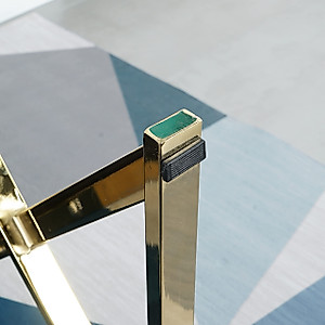 Modern Dining Room Living Room Green Bench with Stainless Steel and Velvet ottaman(Set of 1)