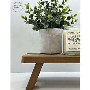 Teeovo&Co Wood Riser - Decorative Farmhouse Tray Riser, Wooden Pedestal Mini Display Stool for Centerpiece, Tabletop Plant Stand on Kitchen/Bathroom Countertop or Coffee Bar/Dining Room Table