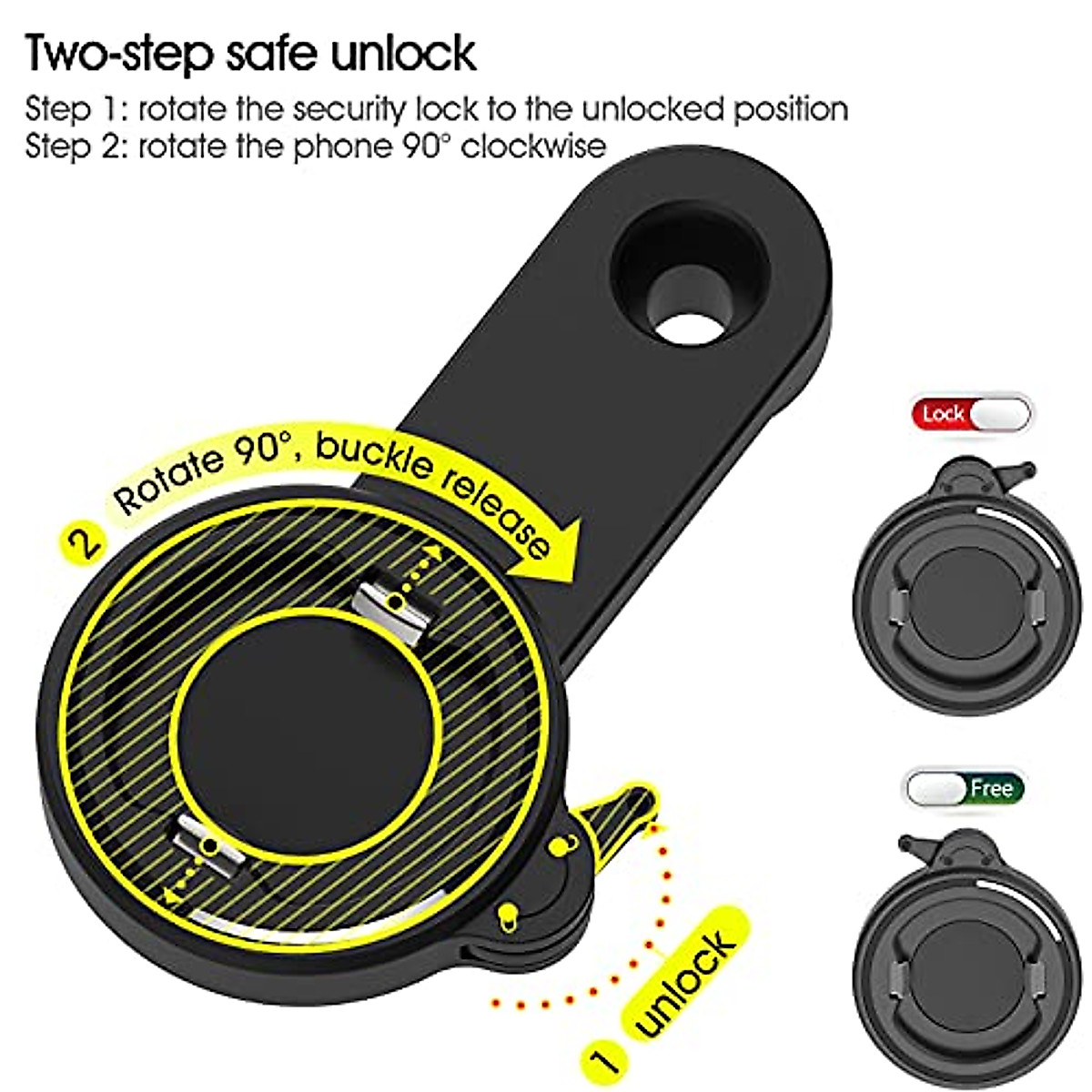 FASTAND Aluminum Bike Stem Phone Mount with Universal Adapter, Quick Attach/Detach Headtube Phone Holder Compatible with iPhone, Samsung, and Google on Road & Mountain Bikes - Black