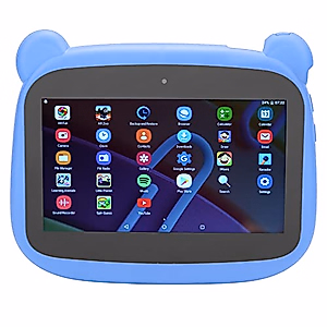Pomya Kids Tablet, 7 Inch Little Bear Shaped Tablet,2GB 32GB, 5000mAh Tablet,Octa Core CPU,5000mAh Battery,5G WiFi Dual Band HD Tablet, Kids (Blue)