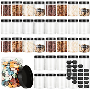 40PCS Plastic Jars with Lids 8oz Empty Plastic Containers with Lids Clear Small Containers Storage Jars Small Containers Storage Jars for Storing Dry Food Makeup Slime Honey Jam