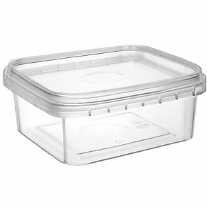8-oz. Square Clear Deli Containers with Lids | Stackable, Tamper-Proof BPA-Free Food Storage Containers | Recyclable Space Saver Airtight Container for Kitchen Storage, Meal Prep, Take Out | 20 Pack