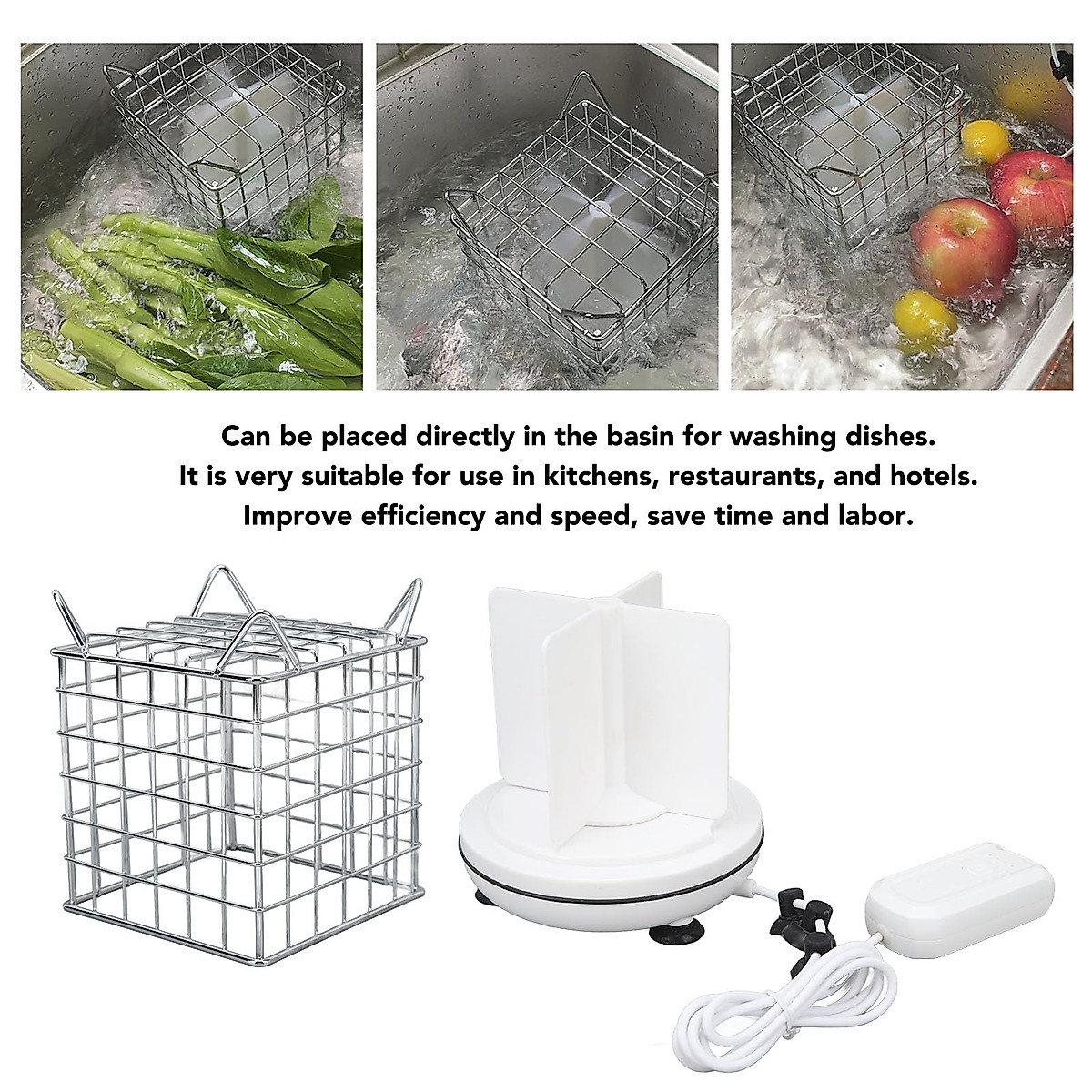 Mini Portable Washing Machine, Ultrasonic Fruit Dish Washer for Home Kitchen 100‑240V