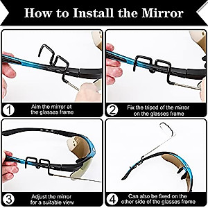 Accmor 2pcs Bike Eyeglass Mirror, 360 Degree Adjustable Bicycle Cycling Rear View Wide Angle Mirror, Riding Accessories