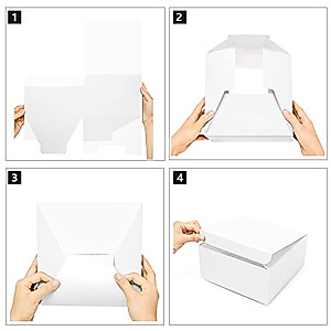 Timirog White Gift Boxes 12 Pack 8x8x4 Inches Bridesmaid Proposal Boxes with Lids, Paper Present Box Empty for Graduation, Birthday, Wedding, Party Favor, Treat, Holiday, Engagement, Father's Day