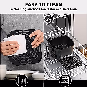 Digital Touchscreen 6 in 1 Air fryer Oven, 1600W 5.8Quart Capacity can Air Fry, Roast, Reheat with Visible Window, Nonstick Basket and Crisper Plate.Oil Less Electric Cooker, Perfect for Busy Families