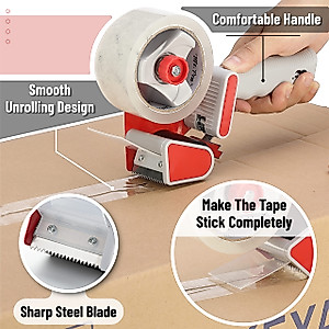 Mr. Pen - Packing Tape Dispenser Gun 2-Inch, 2 Pack with 2 Rolls Tape, Heavy Duty Packing Tape with Dispenser, Packaging Tape, Tape Gun, Clear Packing Tape, Tape Gun for Packing Boxes, Moving Tape